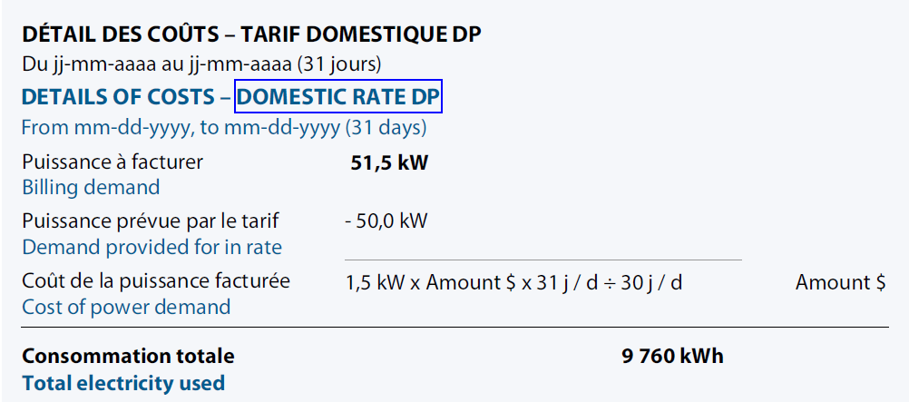 Rate DP | Hydro-Québec